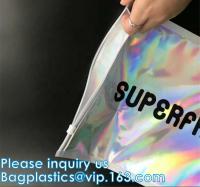 China Metallized mailer pac Hologram Shiny Foil Glamour Holographic Mailers Metallic Mailer Apparel garment clothes Packaging for sale