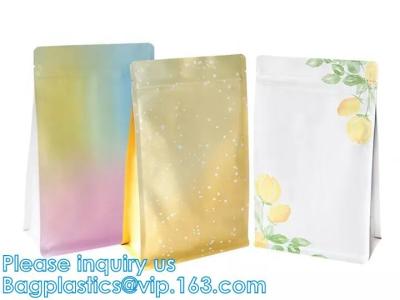 China Square Bottom Pouches Zipper Foil Flat Bottom,Food, Dry Fruit, Snack, Nuts, Cookie, Biscuit, Candy, Sugar for sale