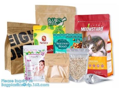 China Zipper seal, zip seal, slider seal Square Block Bottom Bags With Side Gusset, Bopp Block Flat Bottom Bag for sale