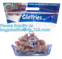 China Fresh Fruit Packaging Bag, Grapes, Cherry, Strawberry Standing pouch With Breath Holes, Slider Storage Bag for sale