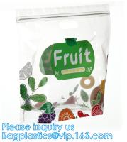 China Frozen Food fresh Biodegradable Bag With Slider Zipper, PP Zip Lock Bag With Slider Perforated Fresh Grape for sale