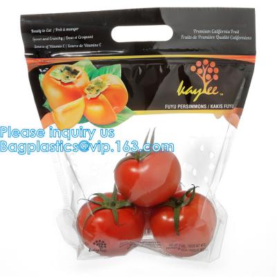 China Fruit Grape Cherry Vegetable Packing Protection Bag, Handle Standing Resealable Zipper Fresh lock, sealing for sale