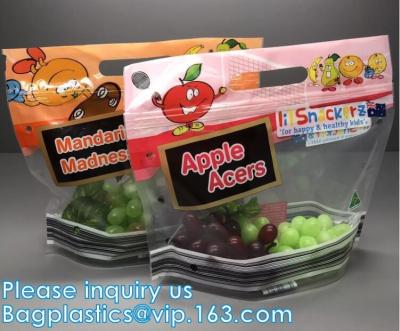 China Fresh Lock Packaging Pouch Vent Hole And Handle, Grape, Mango, Fruit, Vegetable, PP slider Lock Zipper for sale