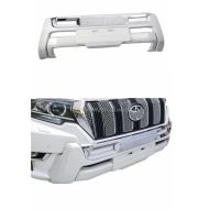 China Pearl White Front Bumper Guard For Toyota FJ150 Prado 2018 With Emblem LED Lights for sale
