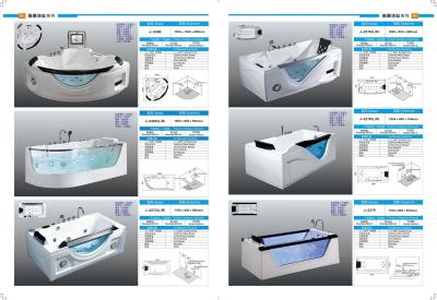 China Rectangular Bubble Massage Bathtub Freestanding Massage Bathtub 1700mm 1800mm Length for sale