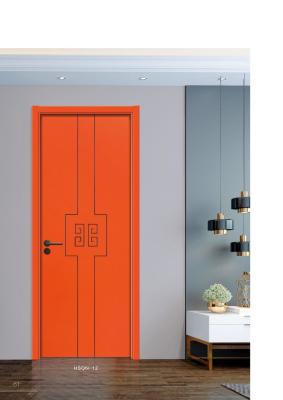 China Stylish Hotel Interior WPC Door Full PVC Painted With Solid Wood Door Frame Kits for sale