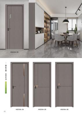 China Waterproofing Wood Plastic Composite Door With Customizable Handle Position for sale
