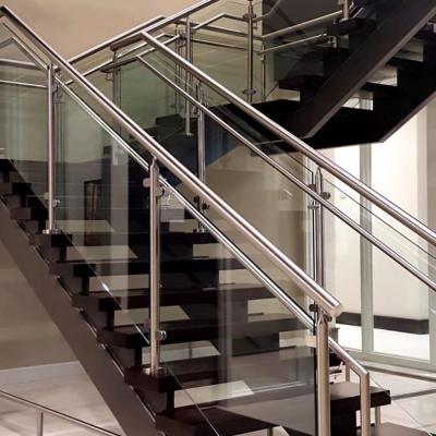 China Modern Clear Silver Glass and Stainless Steel Handrail for sale