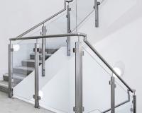 China High Durability Metal And Glass Banister SS Railing With Glass Mirror Polished for sale