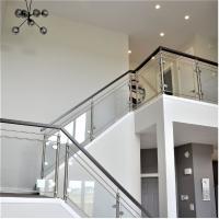 China Clear Silver Polished Stainless Steel Glass Handrail Corrosion Proof Metal And Glass Banister for sale