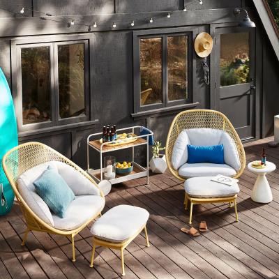 China Fireproof Modern Outdoor Furniture Garden Lounge Chair Set Weather Resistant for sale