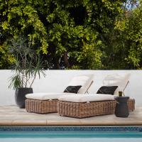 China Modern Rattan Outdoor Furniture Customizable  Rattan Sun Lounger Easy To Clean for sale