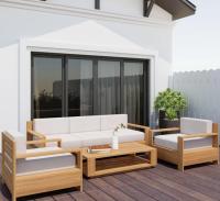 China Comfortable Wood Patio Furniture Set Wood Outdoor Sectional Weather Resistance for sale