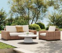 China White and Brown Aluminum Garden Seating / Patio Furniture Collections for Poolside for sale