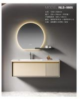 China Modern Double Bowl Bathroom Sink with LED Mirror for Hotels for sale