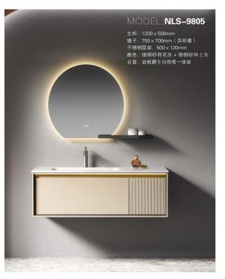 China Modern Double Bowl Bathroom Sink with LED Mirror for Hotels for sale