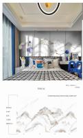China Light Yellow and Light Grey Non-Slip Glazed Ceramic Tiles with Black Stone Imitation Texture for Indoor and Outdoor Use for sale