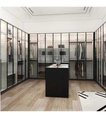 China Customizable Wood Stainless Steel Wardrobe 60x200cm Modern Vintage for sale