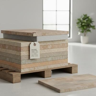 China Unpolished Ceramic Tiles Insulation Included Approximately 2.5 to 3.5 Kg Per Tile and Easy to Maintain Surface Covering for sale