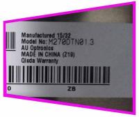 China AUO M270DTN01.3 27 Inch LCD Display Panel with 2560x1440 Pixels 350 cd/m² Brightness and 130 Pin Connector for sale
