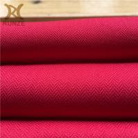 China 150D*150D Red Wavy Weft Woven Herringbone Fabric for Medium Weight Backpacks and Coats for sale