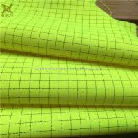 China Garments Processing Lining 95% Polyester 5% Anti Static Grid Fabric For Work Wear for sale