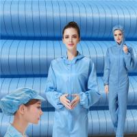 China 100D Polyester Twill Anti Static ESD Stripes Fabric for Clearing Room Overoll Material for sale
