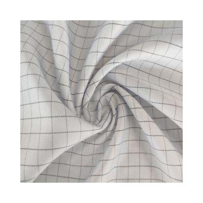 China Esd Fabric Plaid Polyester Cleanroom Anti-static Cloth For Safety Workwear and Scrubs for sale