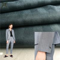 China Medium Weight Black Yarn Woven Herringbone Fabric for Formal Causal Blazers 100D*100D for sale