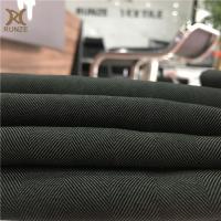 China Medium Weight Black Yarn Woven Herringbone Fabric for Formal Causal Blazers 100D*100D for sale
