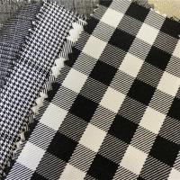China Checks Fabric Yarn Dyed Black and White Paisley Suit Polyester Woolen Blazer Fabric for sale