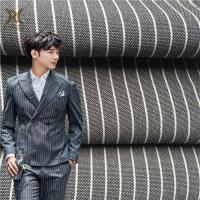 China 300D*300D Cation Polyester Woven Plain 7MM Stripe Suiting Fabric Linen Fabric for Fashion for sale