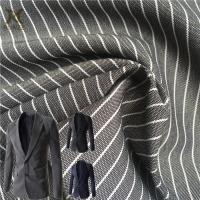 China 300D*300D Cation Polyester Woven Plain 7MM Stripe Suiting Fabric Linen Fabric for Fashion for sale