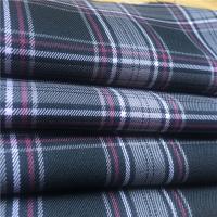 China Polyester Yarn Dyed Twill Woven Four-Color Lattice Fabric for Lady Dress Grid Suiting Cloth for sale