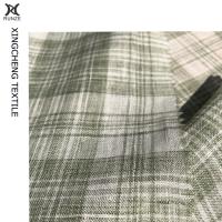 China Green And White Check Linen Fabric For Suits With High- 21S*21S Yarn Count Yarn Dyed for sale
