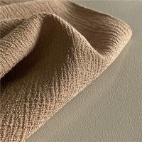 China 170D Poly Women's Dress Cloth Mechanical Stretch Jacquard Slub Imitated Linen Texture for sale
