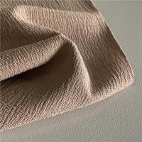China 170D Poly Women's Dress Cloth Mechanical Stretch Jacquard Slub Imitated Linen Texture for sale