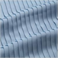 China Woven Soft Drooping Polyester Pure Black Plain Pleated Chiffon Crepe Fabric For Lady Clothes Dress Pants for sale