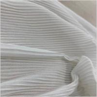 China Woven Soft Drooping Polyester Pure Black Plain Pleated Chiffon Crepe Fabric For Lady Clothes Dress Pants for sale