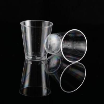 China 1.5oz Transparent PS Plastic Cups with Custom Logo - 45x30x50mm Size, FDA & SGS Certified for Juice and Wine for sale