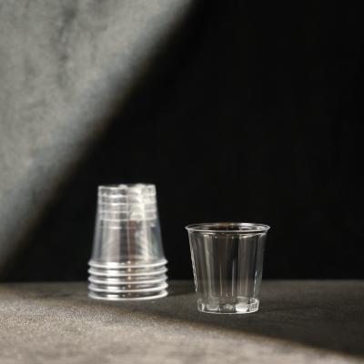 China Round 90ml Transparent PS Plastic Cups for Hot and Cold Beverages Custom Logo for sale