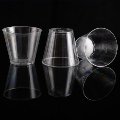 China Transparent 8g PS Round Cups 5OZ for Hot and Cold Beverages Water Juice Wine for sale