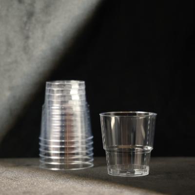 China 180ml Reusable PS Plastic Wine Cups with Custom Logo 70x50x73mm for sale