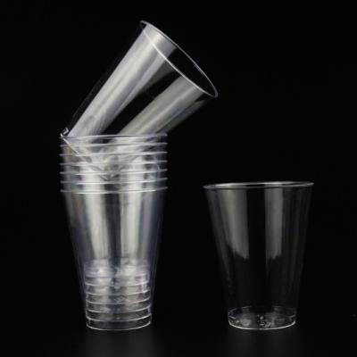 China 7oz Disposable PS Plastic Cups 10g Transparent Cold Drink Cups with Custom Logo for Beverage Packaging for sale