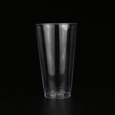 China 16OZ Crystal Clear PS Plastic Cups - 25.5g Disposable Tumblers for Hot & Cold Beverages with Custom Logo Options for sale