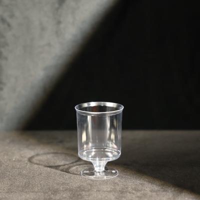 China FDA Approved 5oz Round Goblet Plastic Cups PS Material 150ML for Champagne Wine for sale