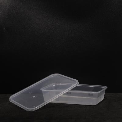 China 500ml Plastic PP Lunch Box with Snap-On Lid - 170×120×40mm Disposable Food Container, 26.5g Lightweight for sale