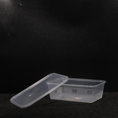 China 750ml Rectangular Disposable PP Plastic Sandwich Lunch Box BPA Free Microwave Safe for sale