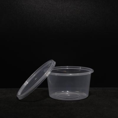 China 440ml Round PP Snap Lid Disposable Food Lunch Box for Fruit Vegetable BPA Free for sale