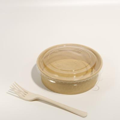 China Custom Round Kraft Paper Boxes 500ml/1000ml Capacity - Recyclable Food Packaging with Offset Printing for sale
